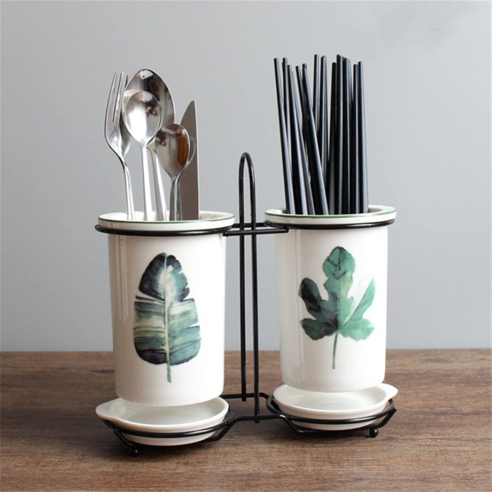 OUSIKA Utensil Caddy Ceramic Chopstick Holder Storage Box Pen Holder Shelves