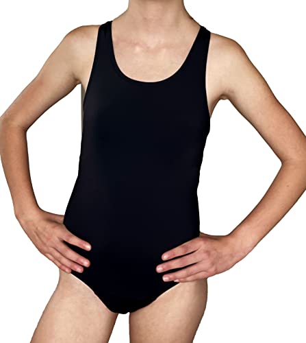 Looking Glass Clothing Company Leakproof One Piece Swimsuit for Girls/Tweens/Teens, Black, Large