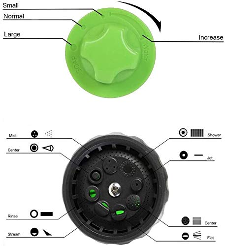 Hjkiopc Garden Hose Nozzle Adjustable Hose Spray Nozzle High Pressure 8 Watering Pattern with 3.5Oz Soap Sprayer Power Garden Water Hose Foam Nozzle Sprayer for Car Washing Pet Shower
