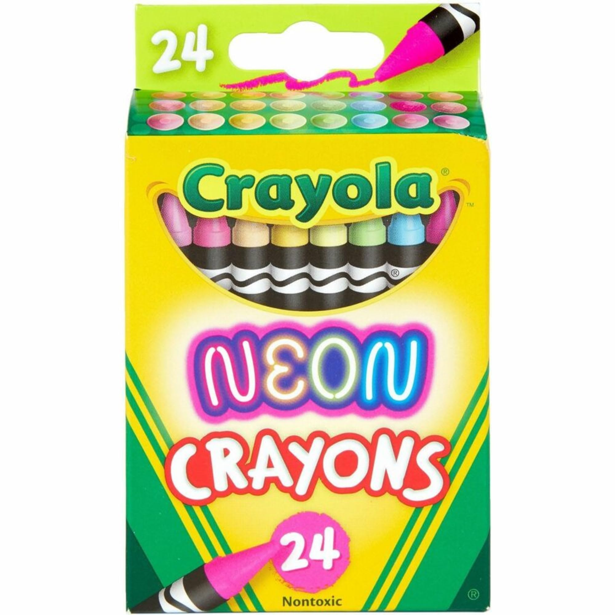 Crayola® Neon Crayons, Assorted Neon Colors, Pack Of 24 Crayons