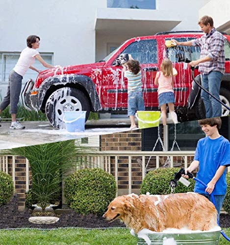 Hjkiopc Garden Hose Nozzle Adjustable Hose Spray Nozzle High Pressure 8 Watering Pattern with 3.5Oz Soap Sprayer Power Garden Water Hose Foam Nozzle Sprayer for Car Washing Pet Shower