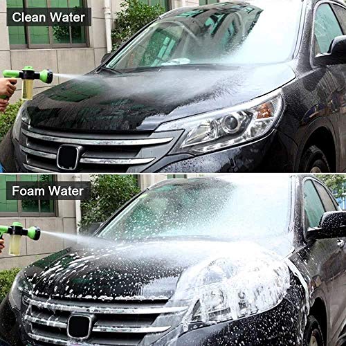 Hjkiopc Garden Hose Nozzle Adjustable Hose Spray Nozzle High Pressure 8 Watering Pattern with 3.5Oz Soap Sprayer Power Garden Water Hose Foam Nozzle Sprayer for Car Washing Pet Shower