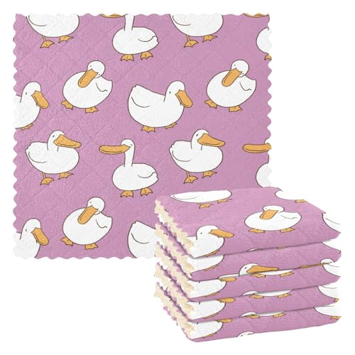FRODOTGV Hand Drawn Cartoon Duck Car Cleaning Cloth Door Tea Towels Kitchen Printed Terry Dish Cloths for Kitchen Kitchen Hand Towels Coffee