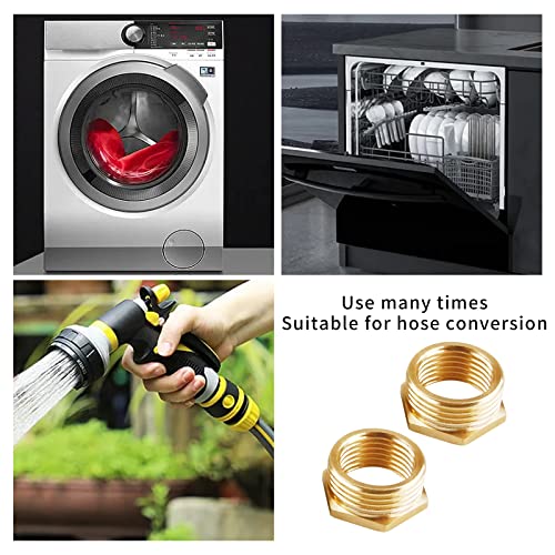 2 PACK G1/2 Female to GHT 3/4 Male Hose Adapter Brass Threaded Pipe Fitting Hose Connector Hose Coupler Water Hose Adapter Garden Hose Swivel