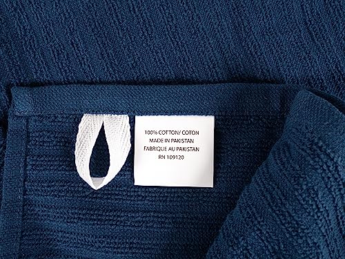 KAF Home Chelsea Assorted Kitchen Towel - Set of 10-18 x 28 Inches - Mixed Flat and Terry Dish Towels (Blue)