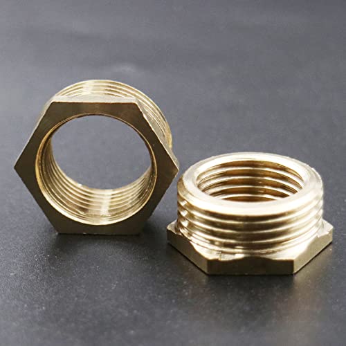2 PACK G1/2 Female to GHT 3/4 Male Hose Adapter Brass Threaded Pipe Fitting Hose Connector Hose Coupler Water Hose Adapter Garden Hose Swivel