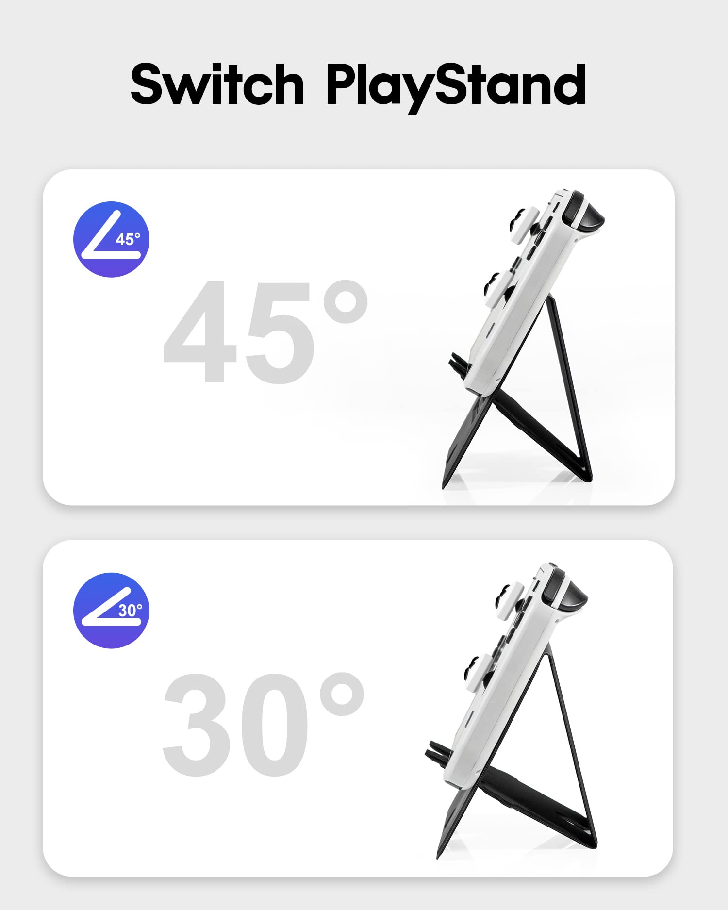 Playstand for Nintendo Switch, Portable and Foldable Magnetic Stand for Nintendo Switch/Steam Deck/Phone, 3 in 1 Accessories Kit with Stand, 2pcs Switch OLED Screen Protectors & 2pcs Wheel Grip Caps