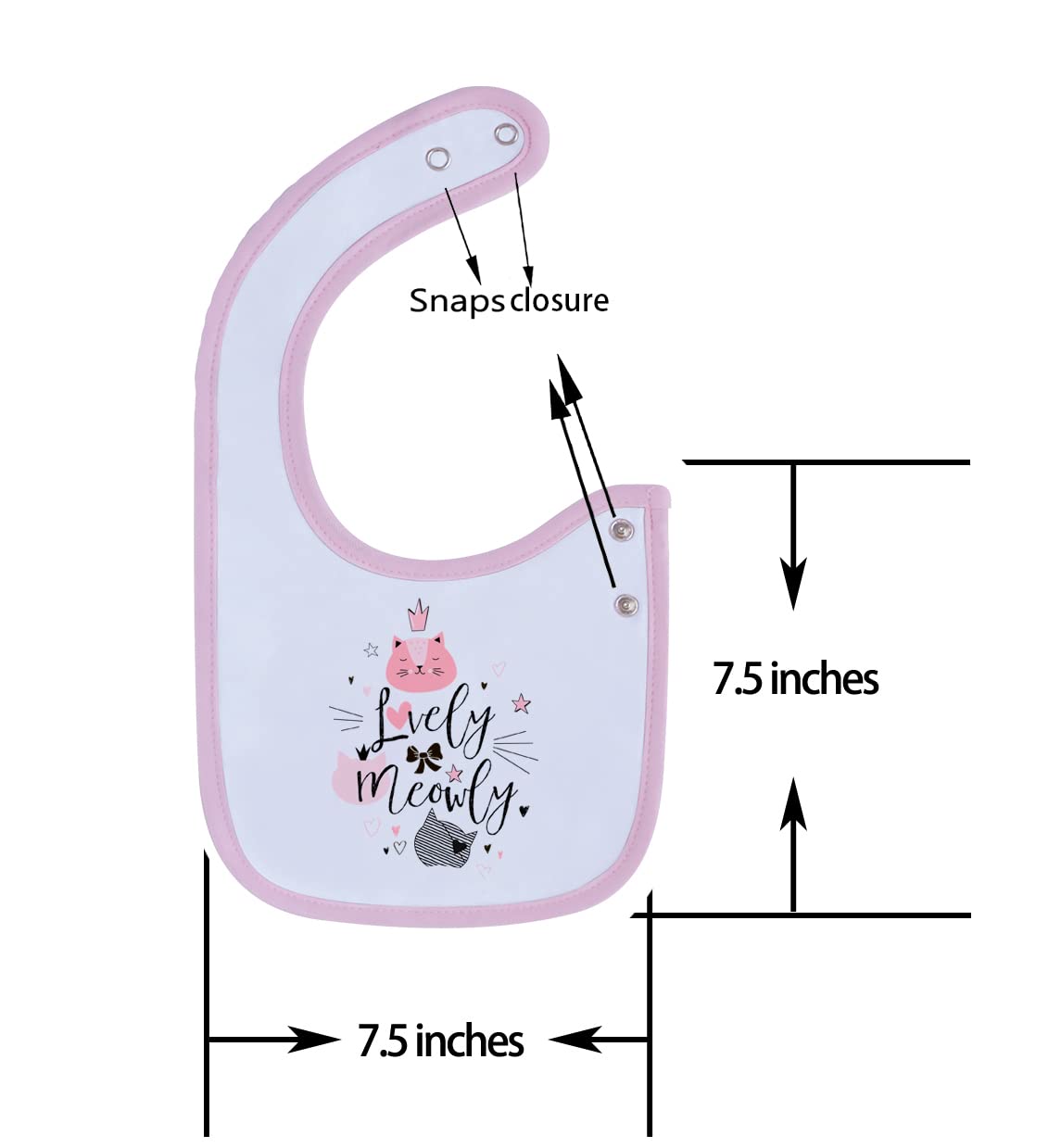 Maiwa 6 Pack Waterproof Cotton Baby Bibs for Girls Boys for Drooling Eating with Adjustable Snaps