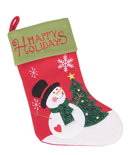 Clever Creations Happy Holidays Snowman Christmas Stocking for Kids, Teens, & Adults | Holiday Decor Theme | Perfect for Small Gifts, Stocking Stuffers, & Candy | Measures 16" Tall