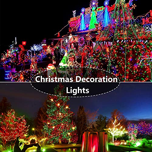 Heceltt Christmas Lights Outdoor, 197FT 500 LED Christmas Lights 8 Modes and Timer Memory Function Christmas String Lights Waterproof Plug in for Xmas Wedding Party Holiday Decor