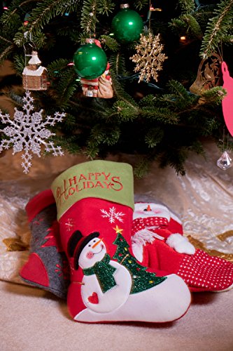 Clever Creations Happy Holidays Snowman Christmas Stocking for Kids, Teens, & Adults | Holiday Decor Theme | Perfect for Small Gifts, Stocking Stuffers, & Candy | Measures 16" Tall