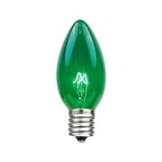 Novelty Lights Incandescent Christmas Replacement Bulbs - Indoor/Outdoor Individual Bulbs for Christmas Tree, Display, & More - C9/E17 Intermediate Base, 7 Watt Lights (Green, 25 Pack)
