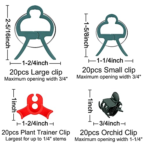 RSZBUMY 80pcs Mixed Plant Clips Variety for Tomato, Climbing Plants Support, Garden Clips for Tomato ect, Plant Training Clips, Orchid Clips