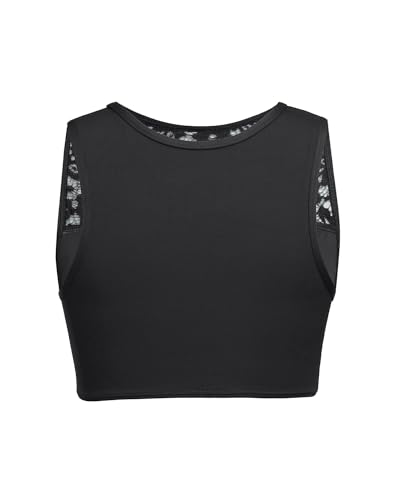 Tempt Me Women Black High Neck Bikini Top Swim Crop Top Tie Knot Front Lace Swimsuit Top Only XXL