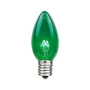 Novelty Lights Incandescent Christmas Replacement Bulbs - Indoor/Outdoor Individual Bulbs for Christmas Tree, Display, & More - C9/E17 Intermediate Base, 7 Watt Lights (Green, 25 Pack)