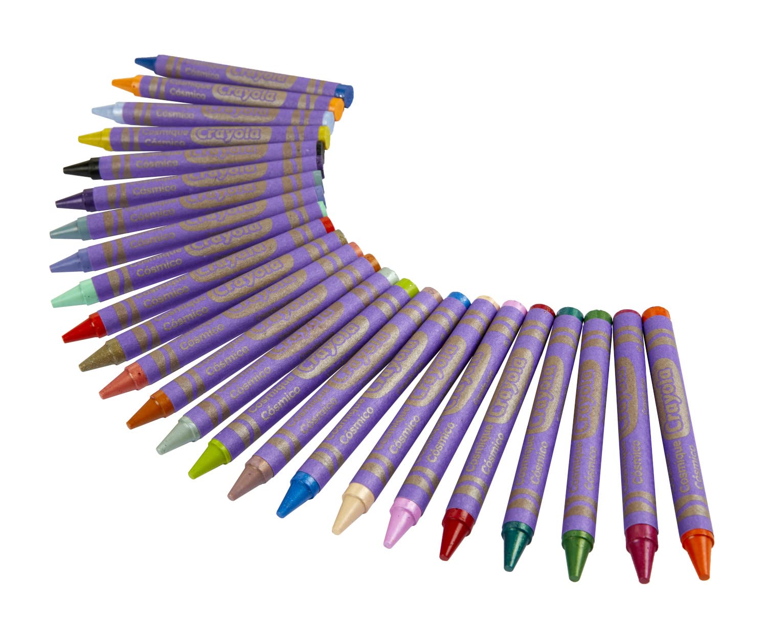 Crayola Cosmic Crayons, Pearl & Glitter Colors, 24ct Crayons, Gift for Kids, Ages 4 & up