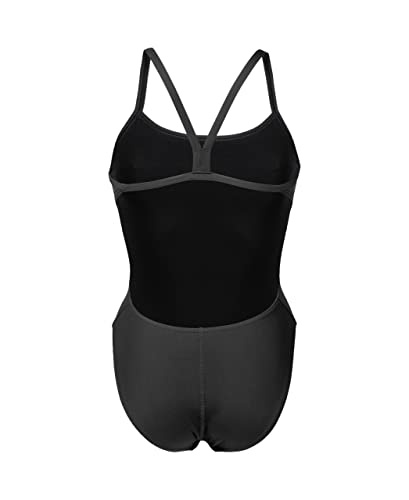 ARENA Women's Solid Team MaxLife Swimsuit Challenge Back One Piece Ladies Bathing Suit Competition Training Athletic Swimwear, Black/White, US Size 30