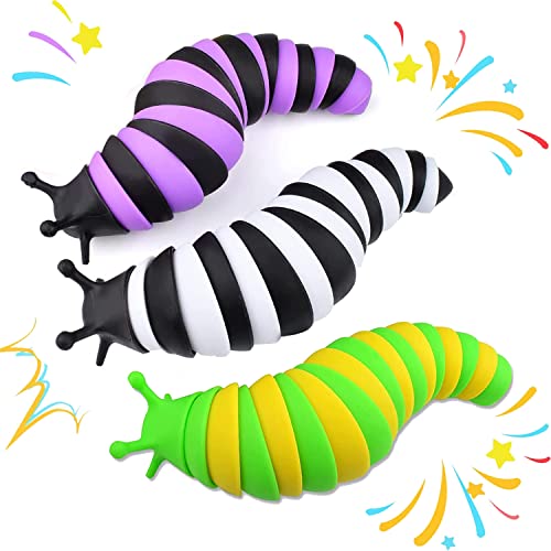 IFiwin Fidget Slug, Sensory Slug Fidget Toys for Autistic Children and Adults, Autism Sensory Toys, Christmas Stocking Stuffers for Kids, Teens & Adults, Anxiety Relief Slugapillar