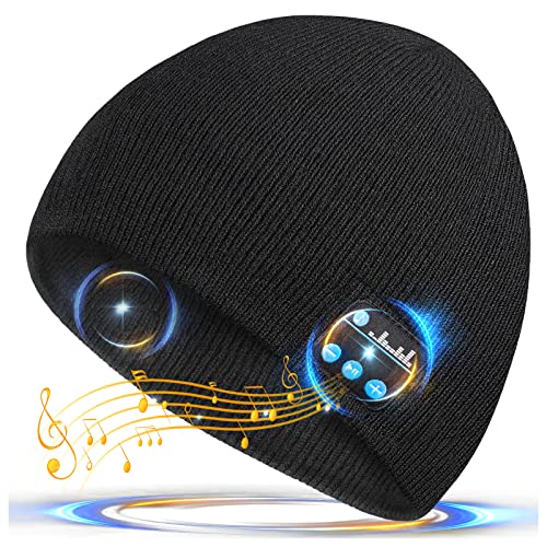 Stocking Stuffers for Men Women Bluetooth Beanie Hat with Headphones, Christmas Tech Gifts for Teen Boys Girls Teenagers Boyfriend Brother, Birthday Presents Unique Gift Idea for Men Dad Husband Him