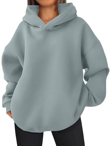 EFAN Womens Oversized Hoodies Sweatshirts Fleece Hooded Pullover Tops Sweaters Casual Comfy Fall Fashion Outfits Clothes 2025 LightGreen L