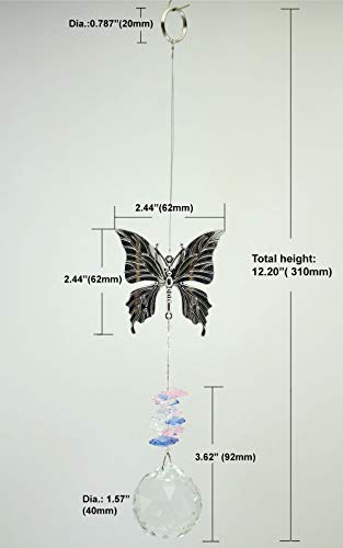 Rosleanny Crystal Garden Suncatcher Hanging Crystals Ornament for Window Rainbow Maker Prisms Home Decor Gift Boxed Sun Catcher Gift Idea for Mom Friends Grandma,Butterfly