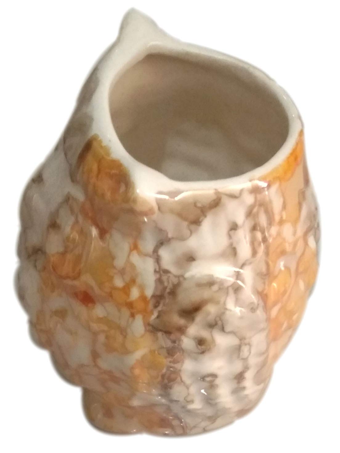 abhandicrafts Stand 5" inch Ceramic Owl Pen Pencil Holder Stand Multi Purpose Use Pencil Cup Desk Organizer Cooking Utensil Holder for Home Office Artificial Planter (Golden)
