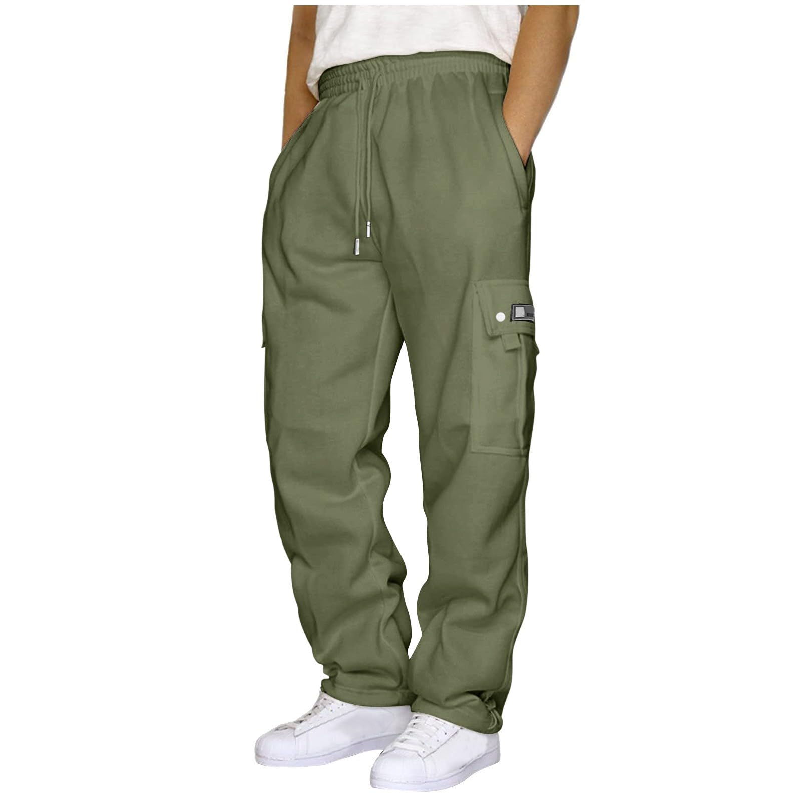 Cargo Pants Women Workout Sets for Men Green Town Lightweight Sweatpants Men 3/4 Pants Men Mens Jogger Sweatpants Athletic Set Reflective Pants(08-Army Green,X-Large)