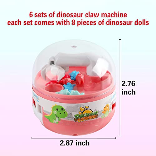 2 Pack Mini Claw Machine, Toy Claw Machine Tiny for Kids Miniature Hand Claw Machine Set with Mini Dinosaur Small Arcade Game Birthday Gift Stocking Stuffer Pinata Party Favors for Boy Girl 8-12
