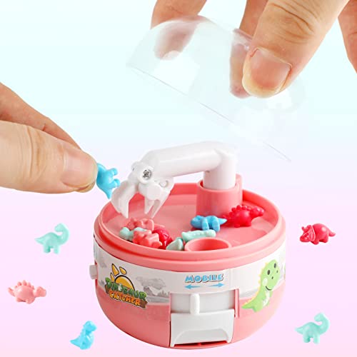 2 Pack Mini Claw Machine, Toy Claw Machine Tiny for Kids Miniature Hand Claw Machine Set with Mini Dinosaur Small Arcade Game Birthday Gift Stocking Stuffer Pinata Party Favors for Boy Girl 8-12