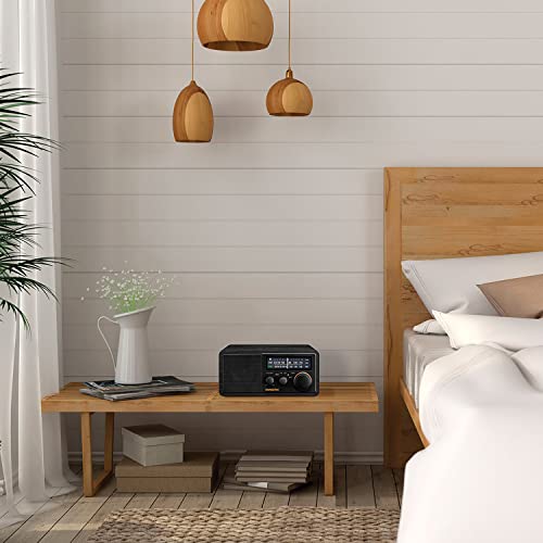 SANGEAN SG-118 AM/FM/Bluetooth Wooden Cabinet Radio with USB Phone Charging