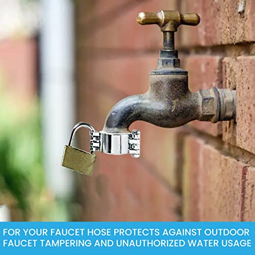 NU-SET Lock | Water Faucet Lock | Water Spigot Lock for Garden Hose Bib Lock | Home Improvement and Garden Accessories (Chrome)