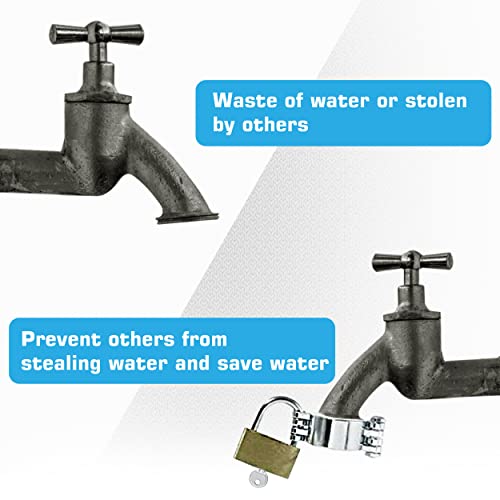 NU-SET Lock | Water Faucet Lock | Water Spigot Lock for Garden Hose Bib Lock | Home Improvement and Garden Accessories (Chrome)