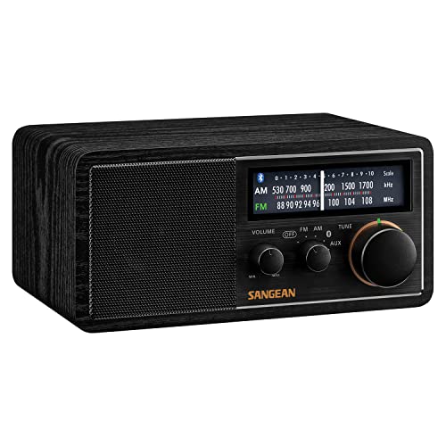 SANGEAN SG-118 AM/FM/Bluetooth Wooden Cabinet Radio with USB Phone Charging