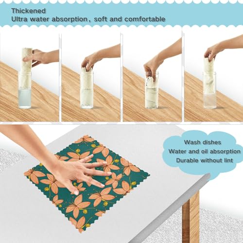 FRODOTGV Creative Pattern Flowers Ethnic Style Kitchen Accessories for Cooking New Home Tea Towel Kitchen Terry Dish Cloth Farmhouse Kitchen Hand Towels