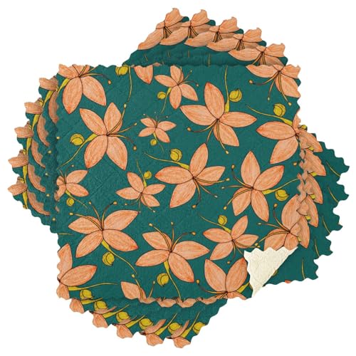 FRODOTGV Creative Pattern Flowers Ethnic Style Kitchen Accessories for Cooking New Home Tea Towel Kitchen Terry Dish Cloth Farmhouse Kitchen Hand Towels