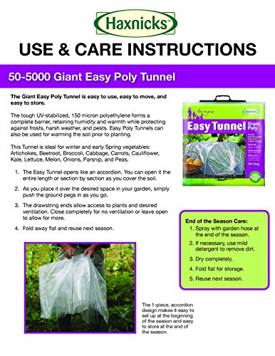 Tierra Garden 50-5000 Haxnicks Easy Poly Tunnel Garden Cloche, Giant