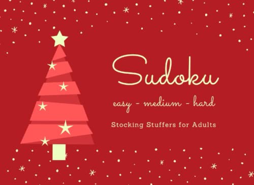 Stocking Stuffers for Adults: Sudoku: Easy Medium Hard: Fun Holiday Activity Book for Women & Men Perfect Christmas Gift