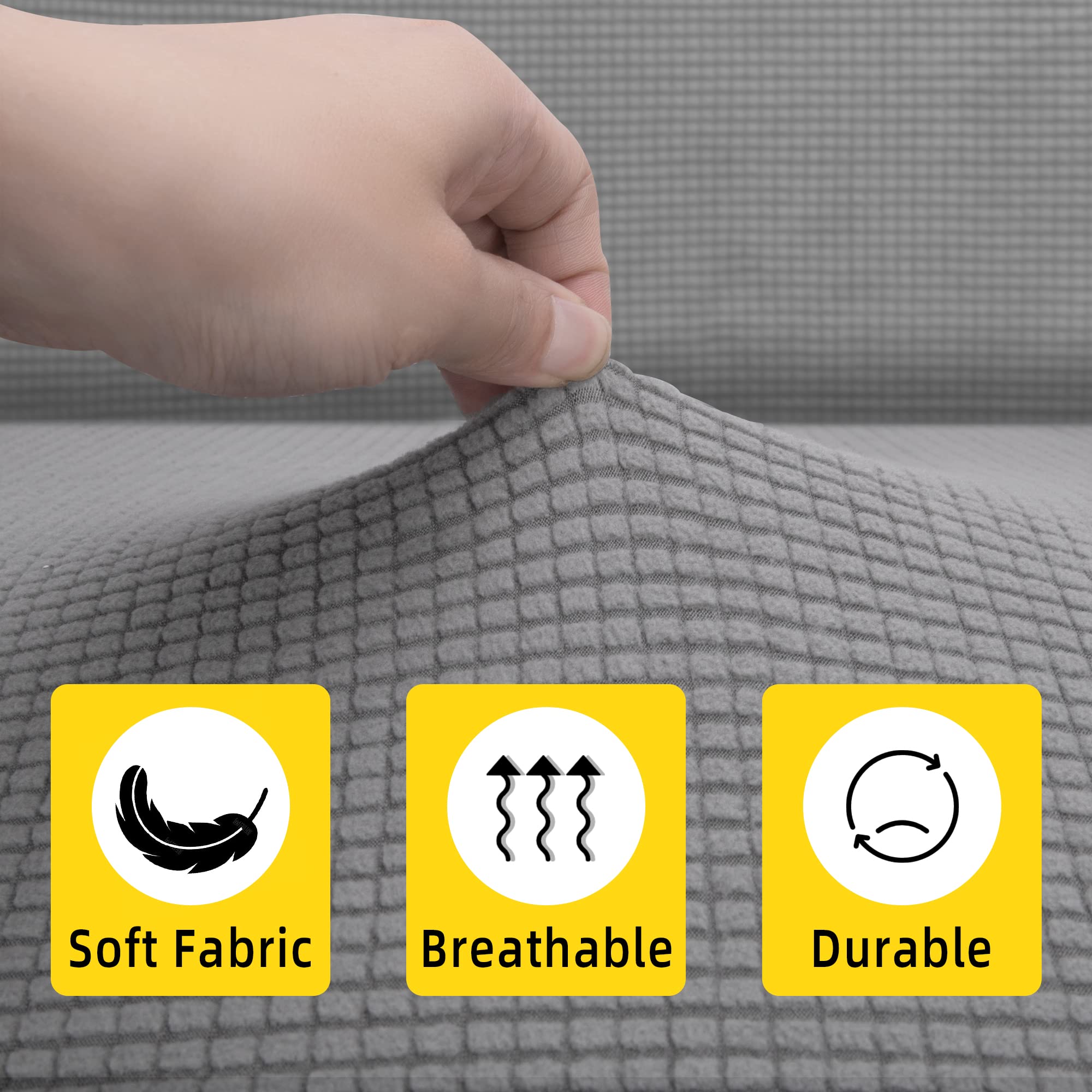 Tlswshsy RV Dinette Cushion Covers-Stretchable Loveseat Sofa Furniture Protector -Elastic Camper Cushion Slipcoversfor RV Camper Car Bench (Grey)