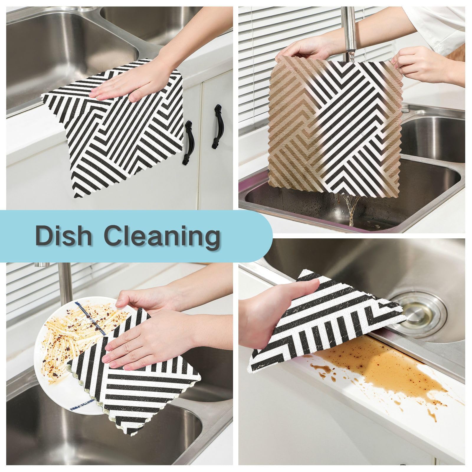 FRODOTGV Geometric Pattern by Stripes Microfiber Drying Towel Kitchen Decorative Kitchen Tea Towel Kitchen Terry Dish Cloths Kitchen Cotton Hand Towels