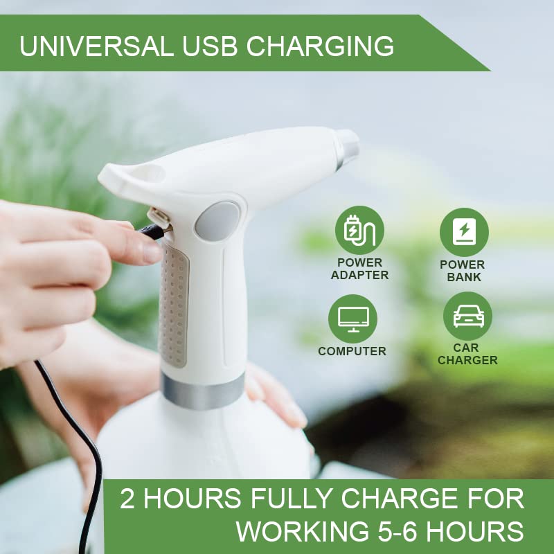 Electric Spray Bottle, LAWNFUL Plant Spray 0.26 Gallon with Adjustable Nozzle for Garden, Indoor and Outdoor Plant, Also Works as Automatic Sprayer Mister