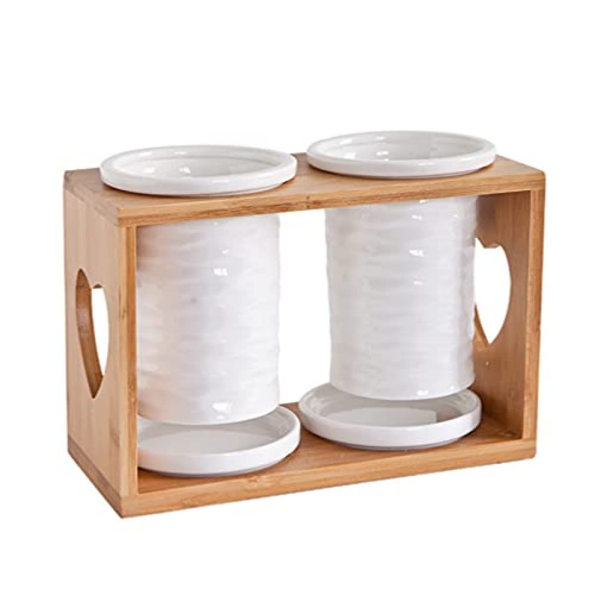 MAEPA Kitchen Utensil Holder Ceramic Utensils Crock Farmhouse Utensil Caddy Cutlery Storage Organizer with Stand for Kitchen Countertop