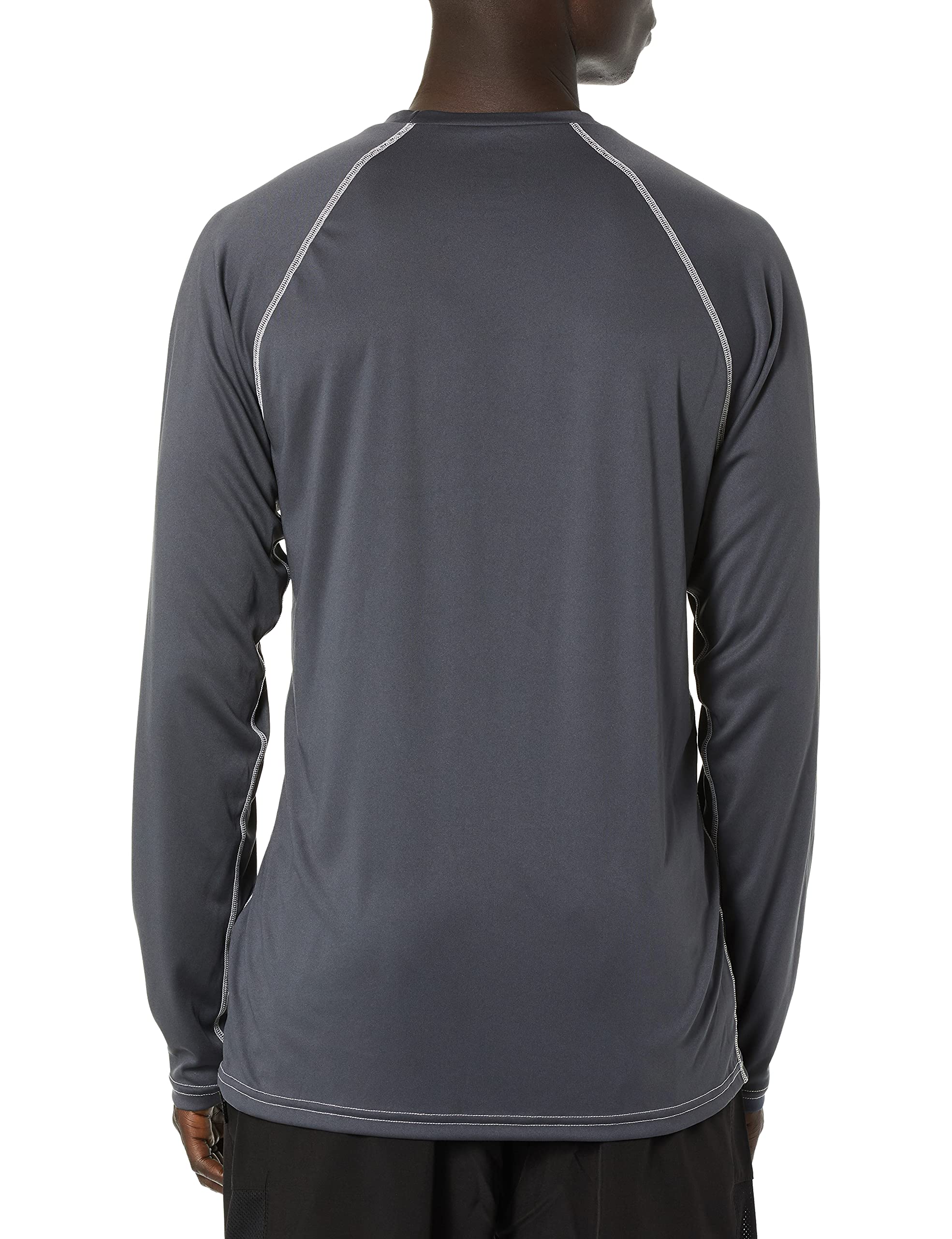 Speedo Men's UV Shirt Long Sleeve Loose Fit Easy Tee athletic technical swimsuits, Granite, Small US