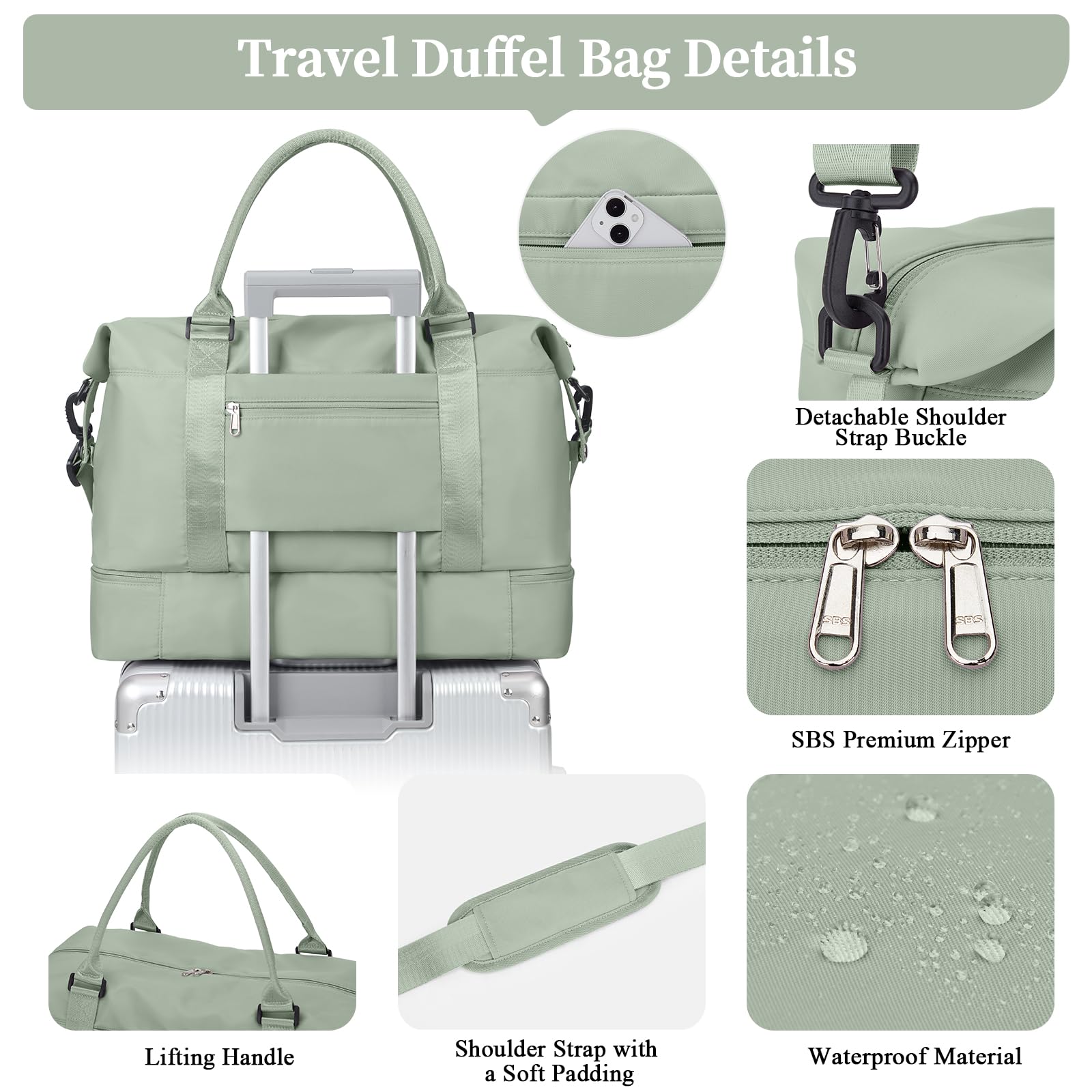Weekender Bags for Women,Personal Item Travel Bag with Shoes Compartment,Overnight Travel Duffel Bag with Toiletry Bag