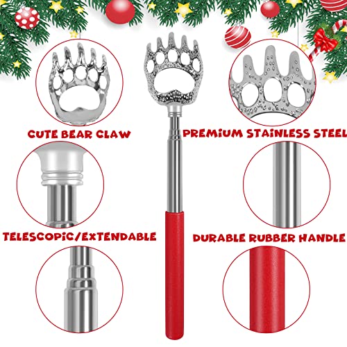 Bear Claw Back Scratcher 4 Pack - Telescopic Expendable Cool Stuff Gadgets for Dad, Husband, Grandma, Grandpa, Elderly, Older - Christmas Gifts Stocking Stuffers for Men