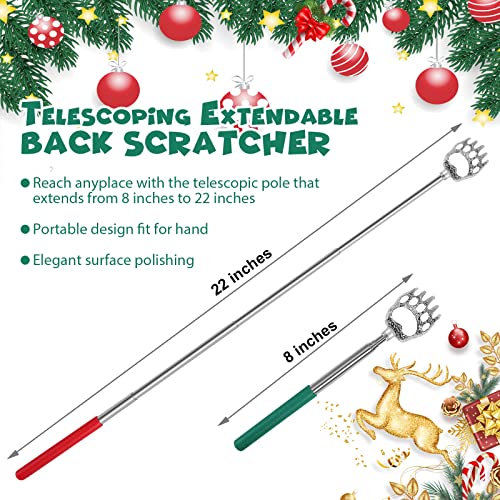 Bear Claw Back Scratcher 4 Pack - Telescopic Expendable Cool Stuff Gadgets for Dad, Husband, Grandma, Grandpa, Elderly, Older - Christmas Gifts Stocking Stuffers for Men