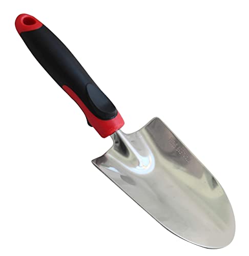 TABOR TOOLS D124A 3-Piece Garden Tool Set with Rubberized Non-Slip Handles, Stainless Steel, Includes Hand Trowel, Cultivator Hand Rake, and Transplanter with Gradation Marks