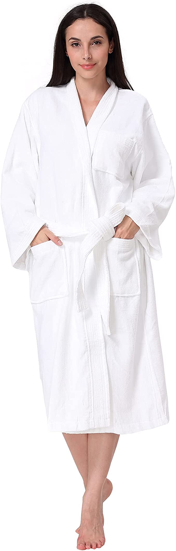 Acanva Women's & Men's Terry Robe Plush Cotton Spa Kimono Bathrobe