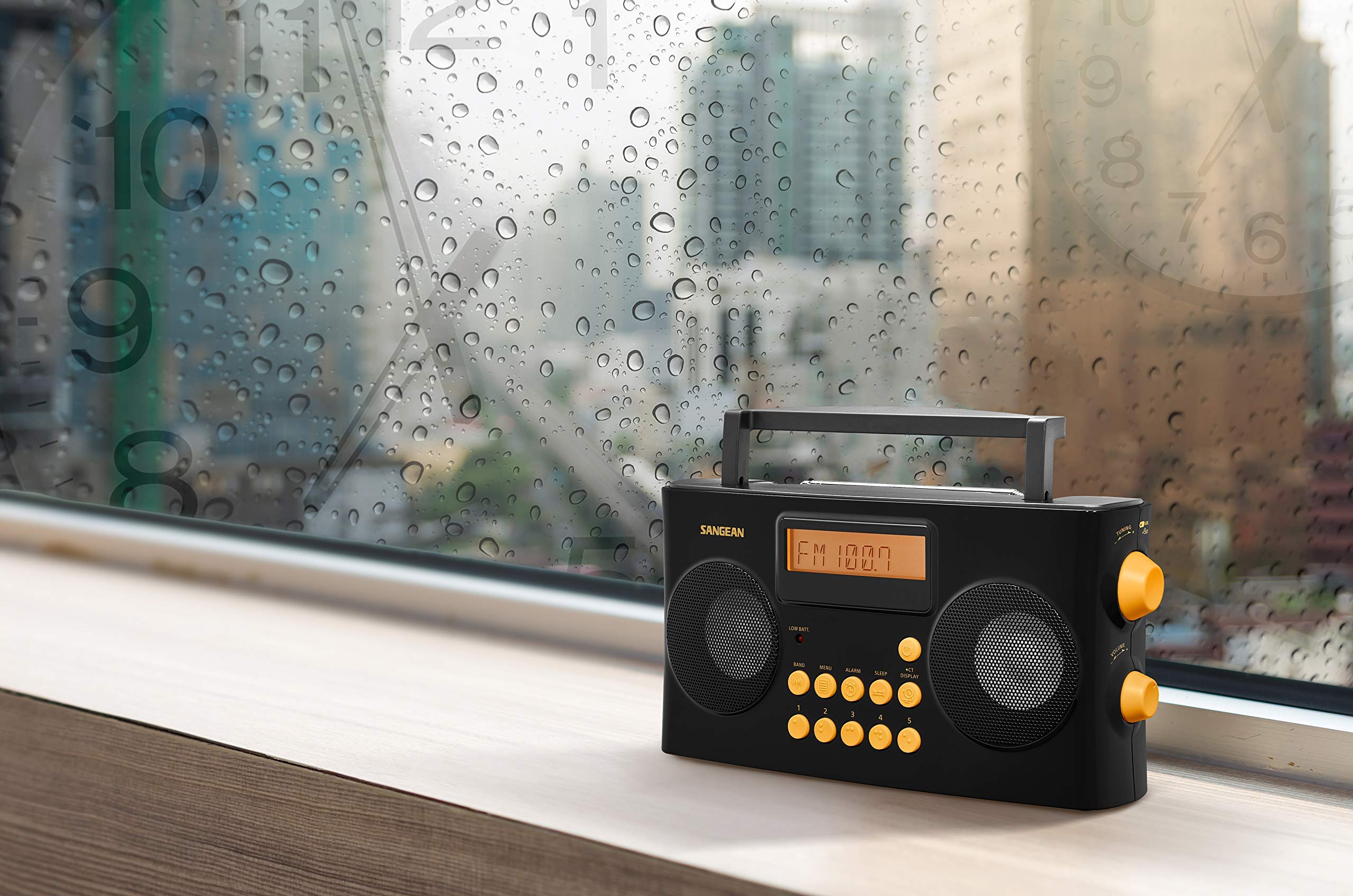 Sangean PR-D17 AM/FM-RDS Portable Radio Specially Designed for The Visually Impaired with Helpful Guided Voice Prompts, high Contrast Large Yellow Controls with Raised Symbols (Renewed)