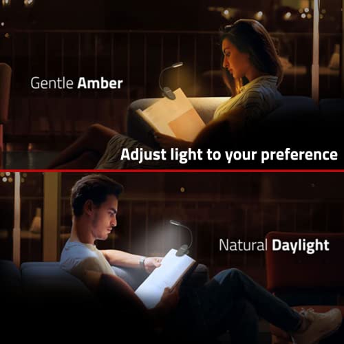 GearLight Rechargeable Book Light for Reading in Bed - Stocking Stuffers 2 Pack Adjustable LED Clip-on Reading Light for Books in Bed - Reading Lamp Book Accessories for Adults & Kids