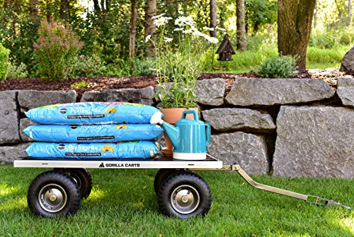 Gorilla Carts GOR1001-COM Heavy-Duty Steel Utility Cart with Removable Sides, 1000-lbs. Capacity, Gray